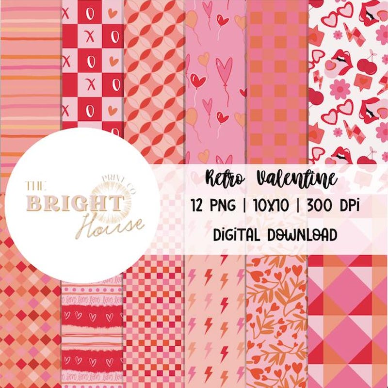 Valentine Digital Paper - Etsy