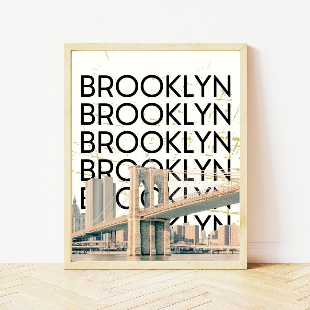 Brooklyn New York Travel Print | Brooklyn Bridge Art Print | Trendy ...