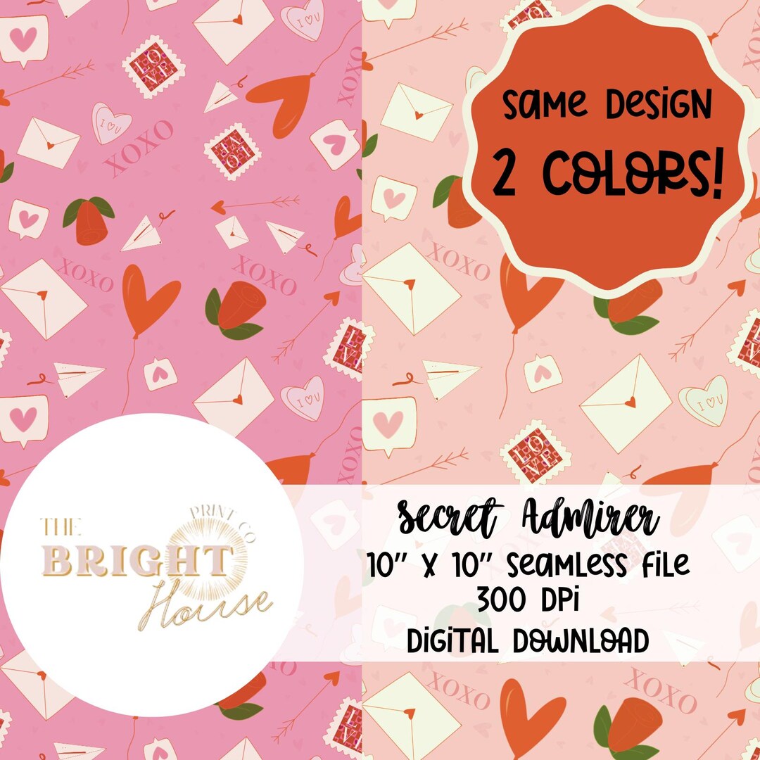Love Letters Pattern, Valentines Seamless File, Love Letter Paper ...