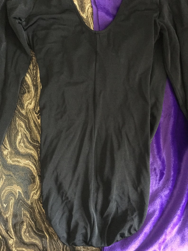 80's Danskin Black Sleek Long Sleeve Bodysuit Leotard | Etsy