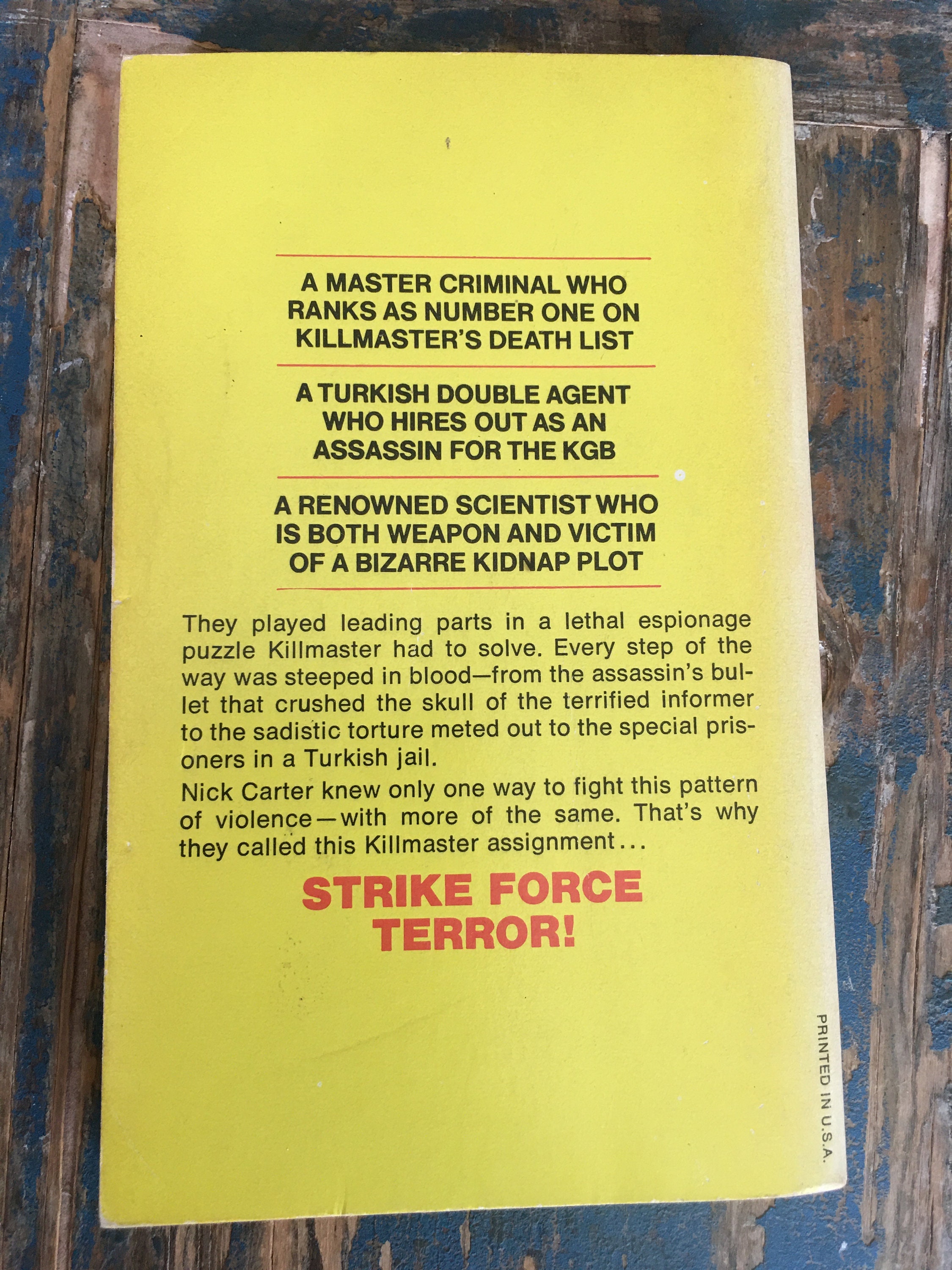 1973 Nick Carter Strike Force Terror-a KILLMASTER Espionage Chiller ...