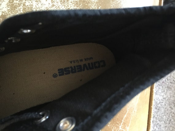 Early 90's CONVERSE Allstars Chuck Taylor Black Paten… - Gem