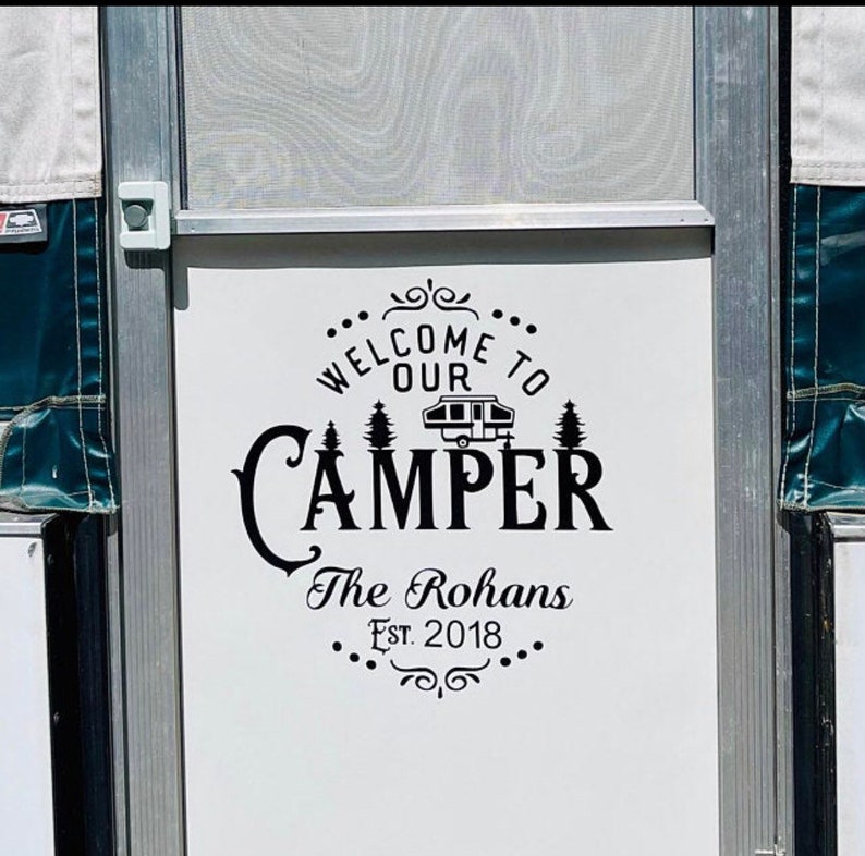 Large Welcome to Our Camper Popup Decals Camping Decals | Etsy