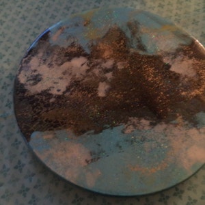 Galactic Rust Blue Holographic 15" Turntable / Lazy Susan / Functional ...