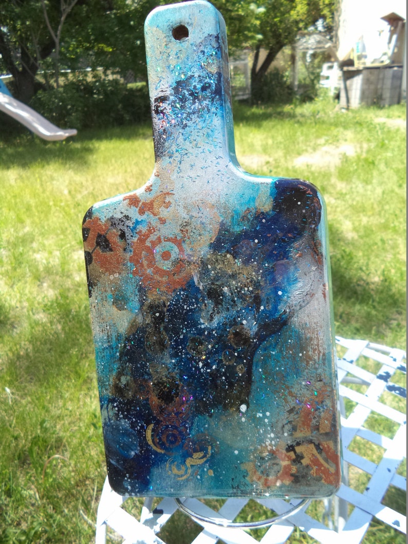 Galactic Wheels Cheese Server, Cheese Board, Steampunk Galaxy, Paddle ...