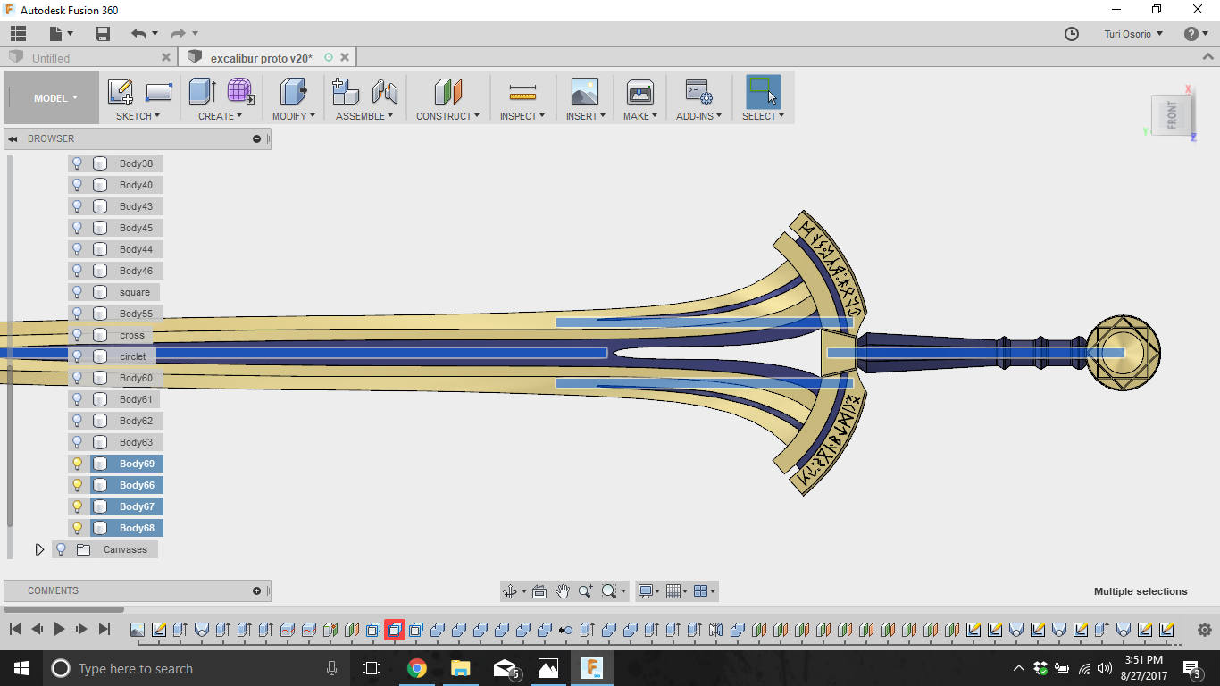 Excalibur Prototype Sword for Cosplay - Digital Files for 3D Printing ...