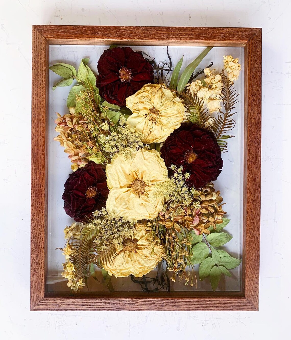 Wood Shadow Box Wedding Flower Frame - Etsy