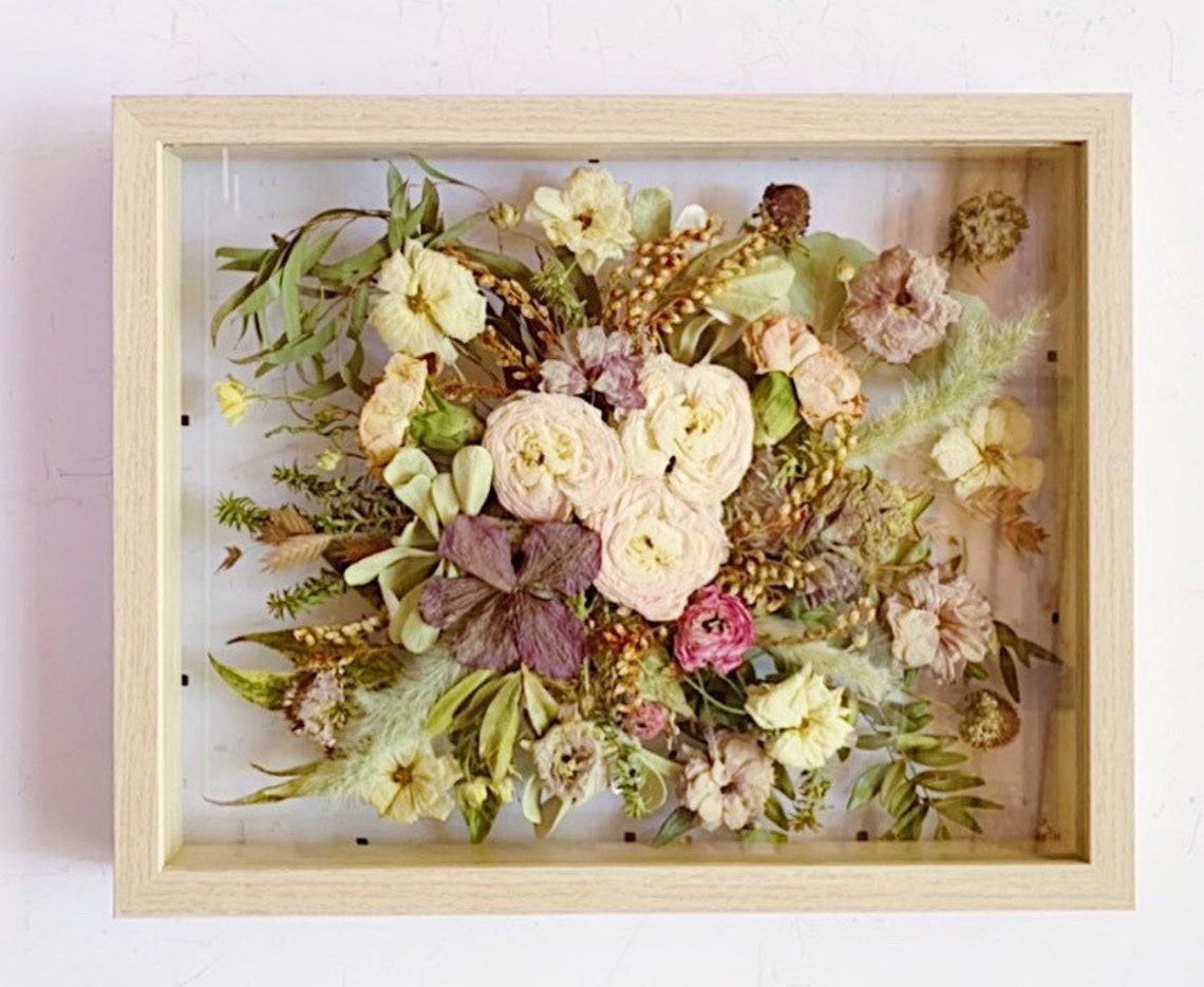 Wood Shadow Box Wedding Flower Frame - Etsy