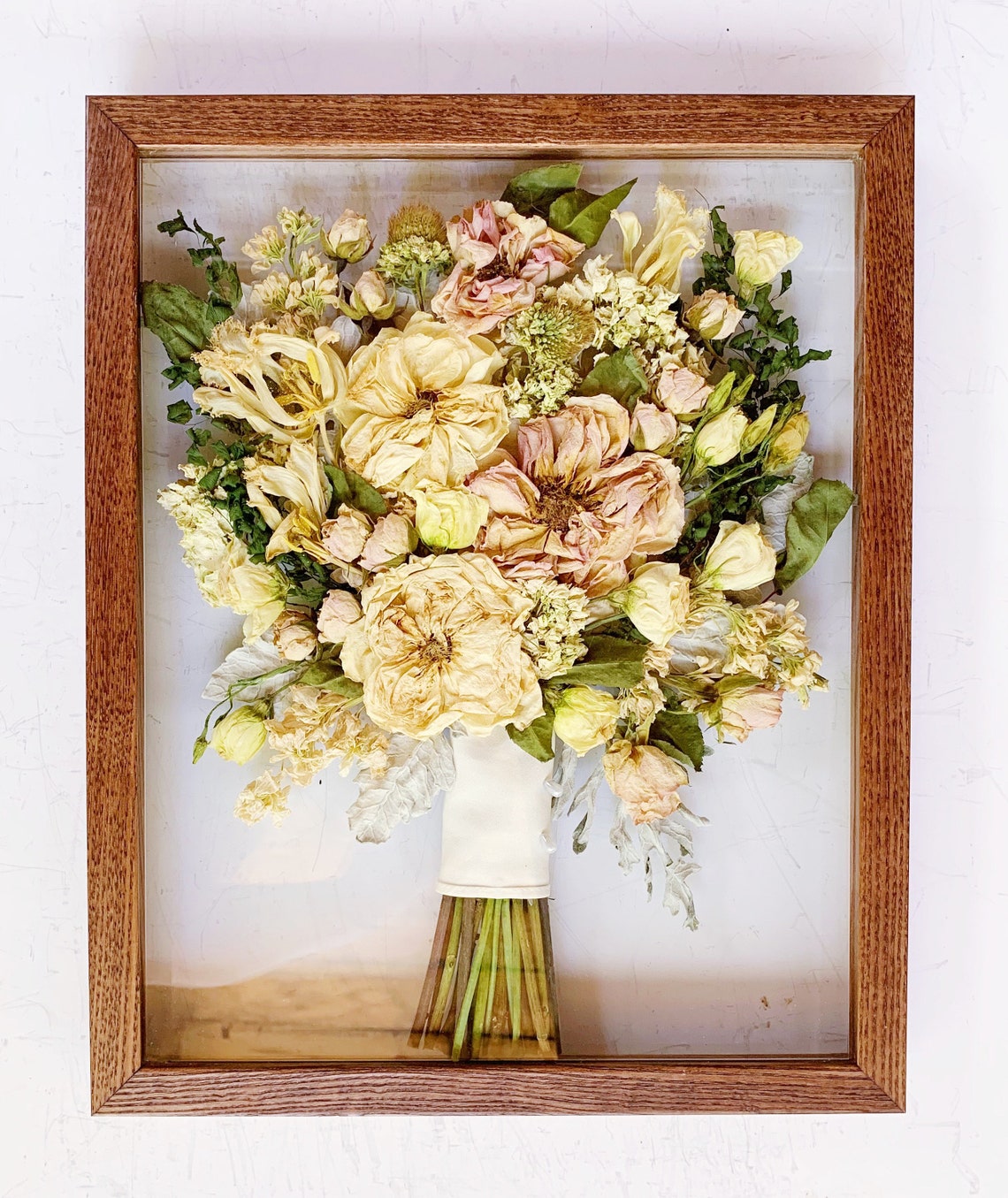 Bouquet Preservation Large Wood Flower Frame - Etsy