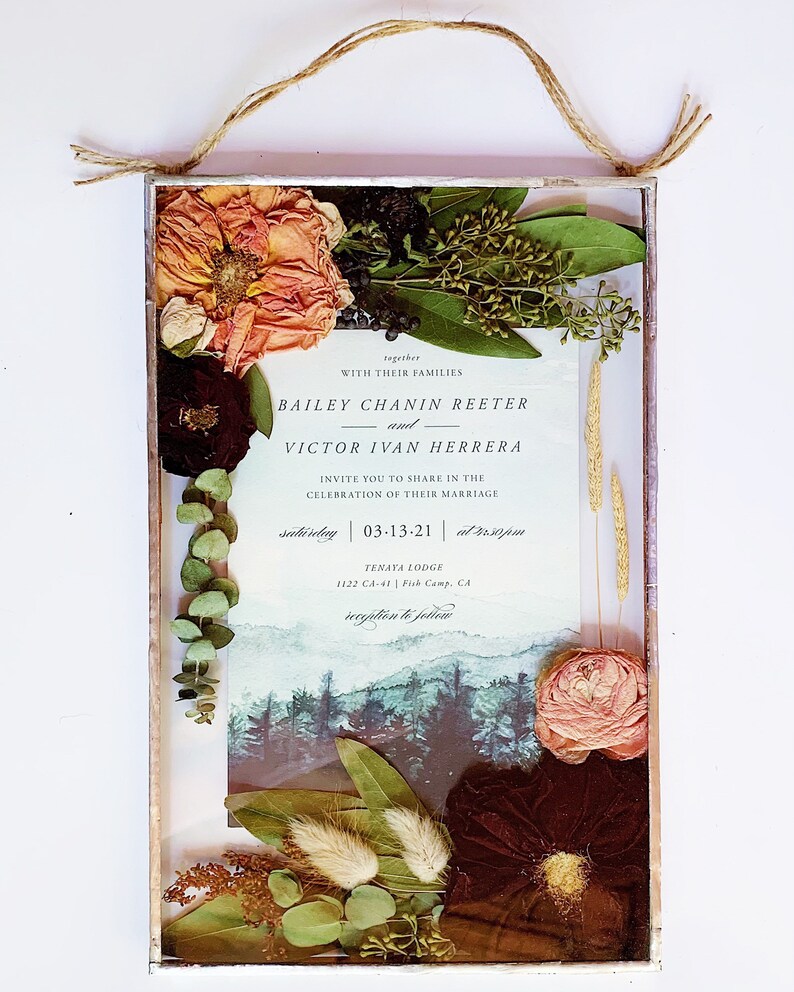 Large Wedding Invitation Pressed Flower Frame | Etsy