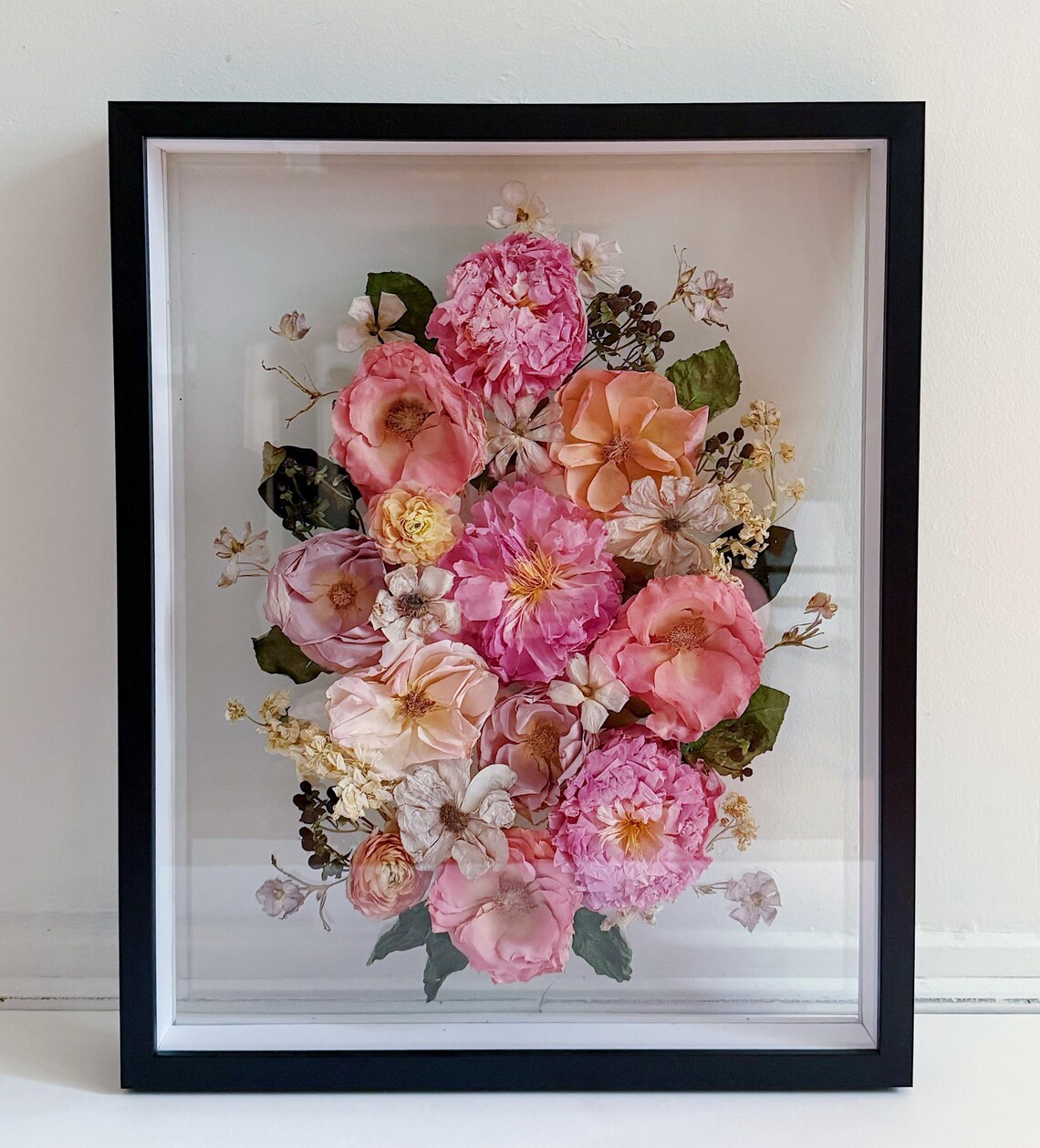 Bouquet Preservation Large Wood Flower Frame - Etsy