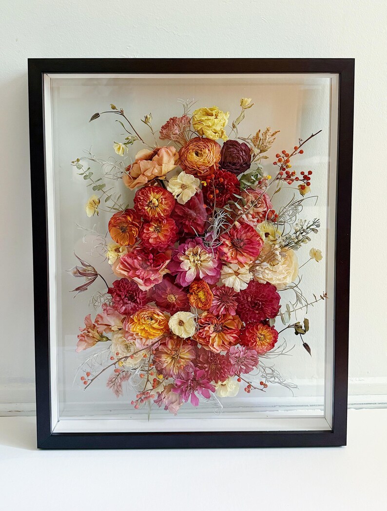 Bouquet Preservation Large Wood Flower Frame - Etsy