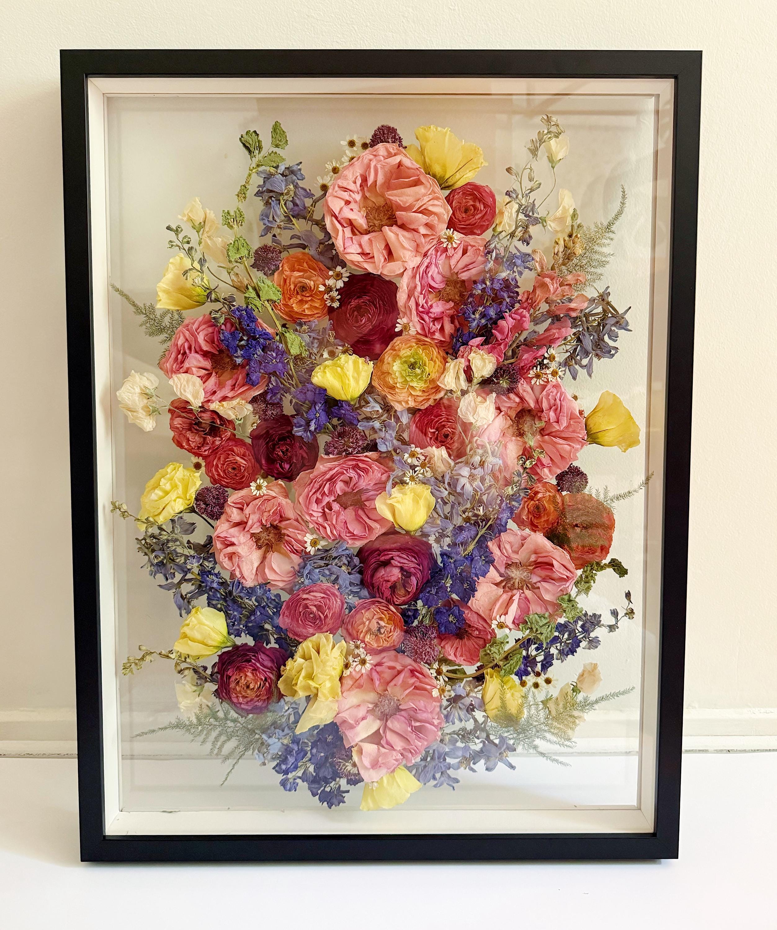 Bouquet Preservation Large Wood Flower Frame - Etsy