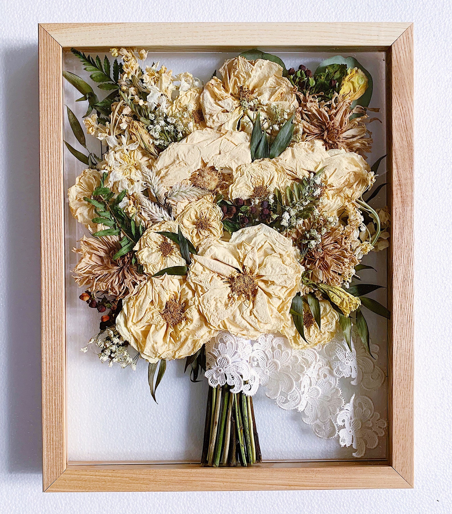 Bouquet Preservation Wood Shadow Box Floating Frame - Etsy