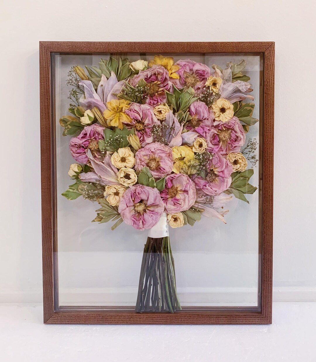 Bouquet Preservation Large Wood Flower Frame - Etsy