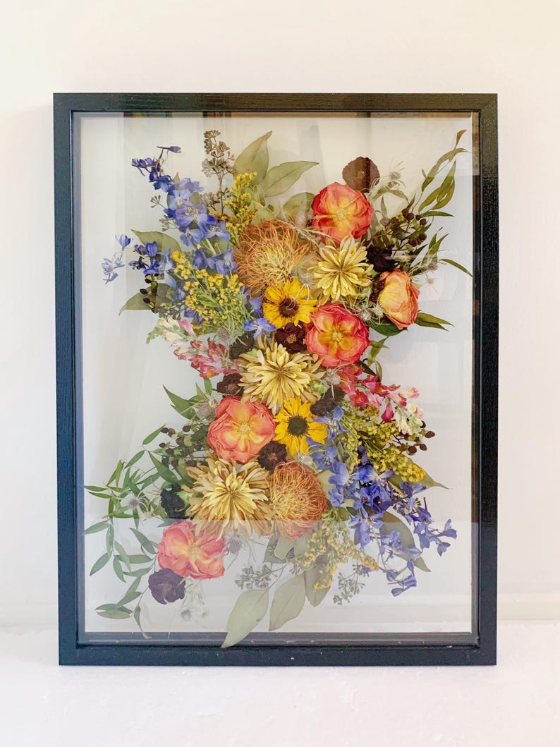 Bouquet Preservation Large Wood Flower Frame - Etsy