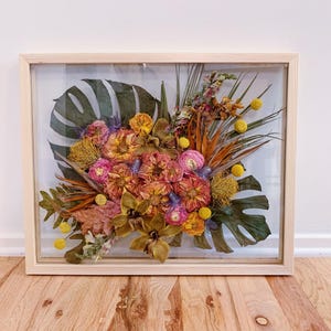 Bouquet Preservation Large Wood Flower Frame - Etsy