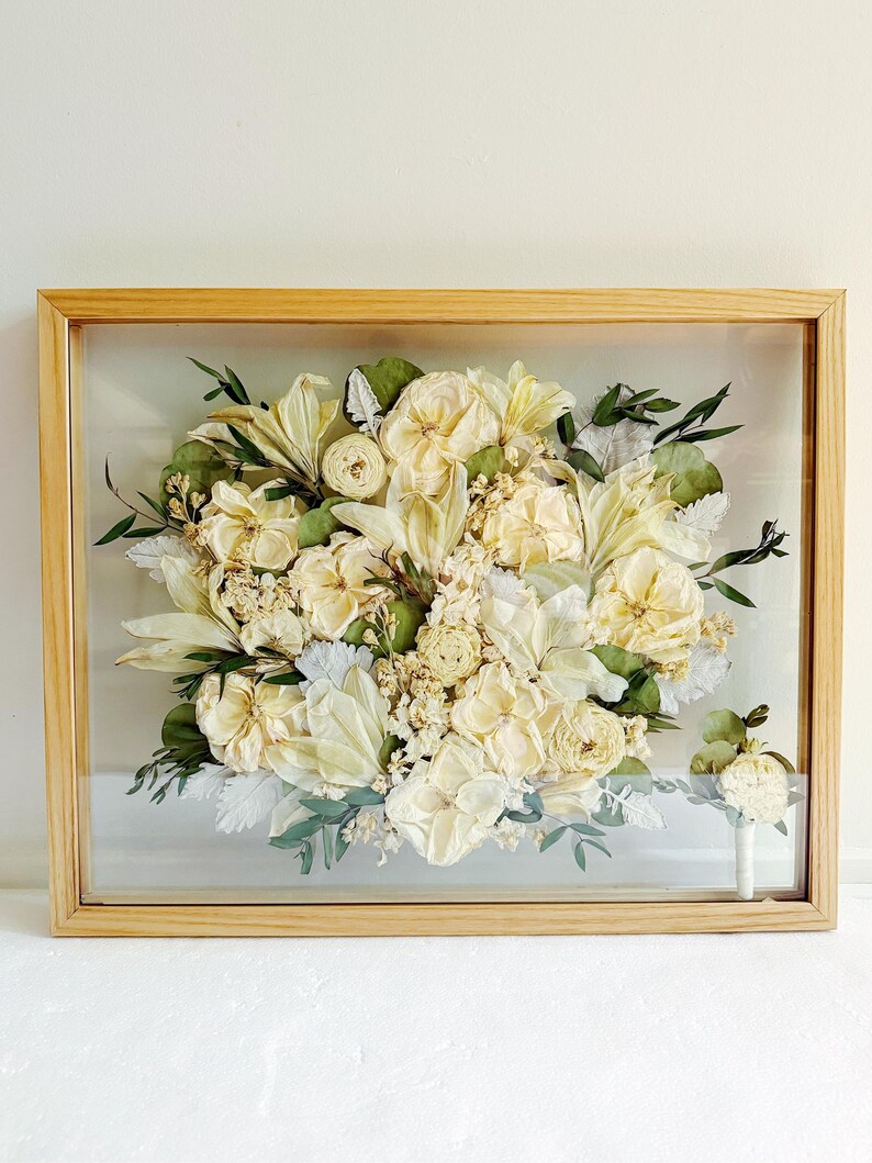 Bouquet Preservation Large Wood Flower Frame - Etsy