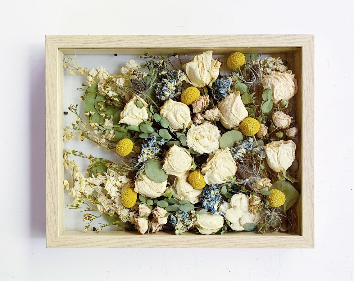 Wood Shadow Box Wedding Flower Frame - Etsy