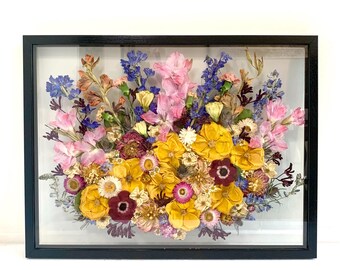 Bouquet Preservation Large Wood Flower Frame - Etsy