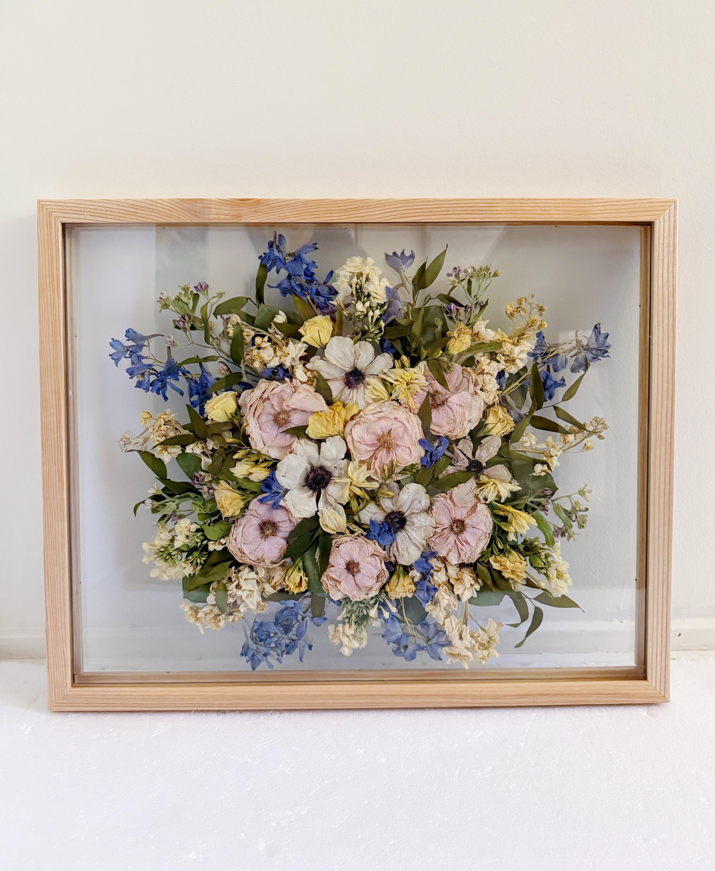 Bouquet Preservation Large Wood Flower Frame - Etsy