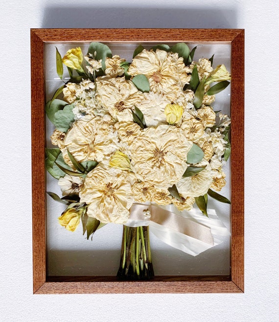 Bouquet Preservation Wood Shadow Box Floating Frame with - Etsy