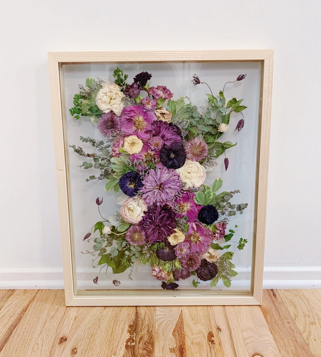 Bouquet Preservation Large Wood Flower Frame - Etsy