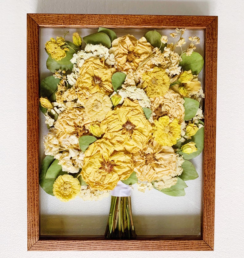 Bouquet Preservation Large Wood Flower Frame - Etsy