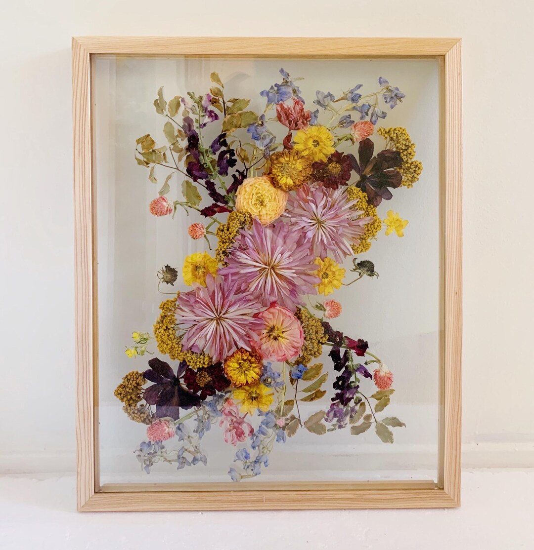 Bouquet Preservation Large Wood Flower Frame - Etsy