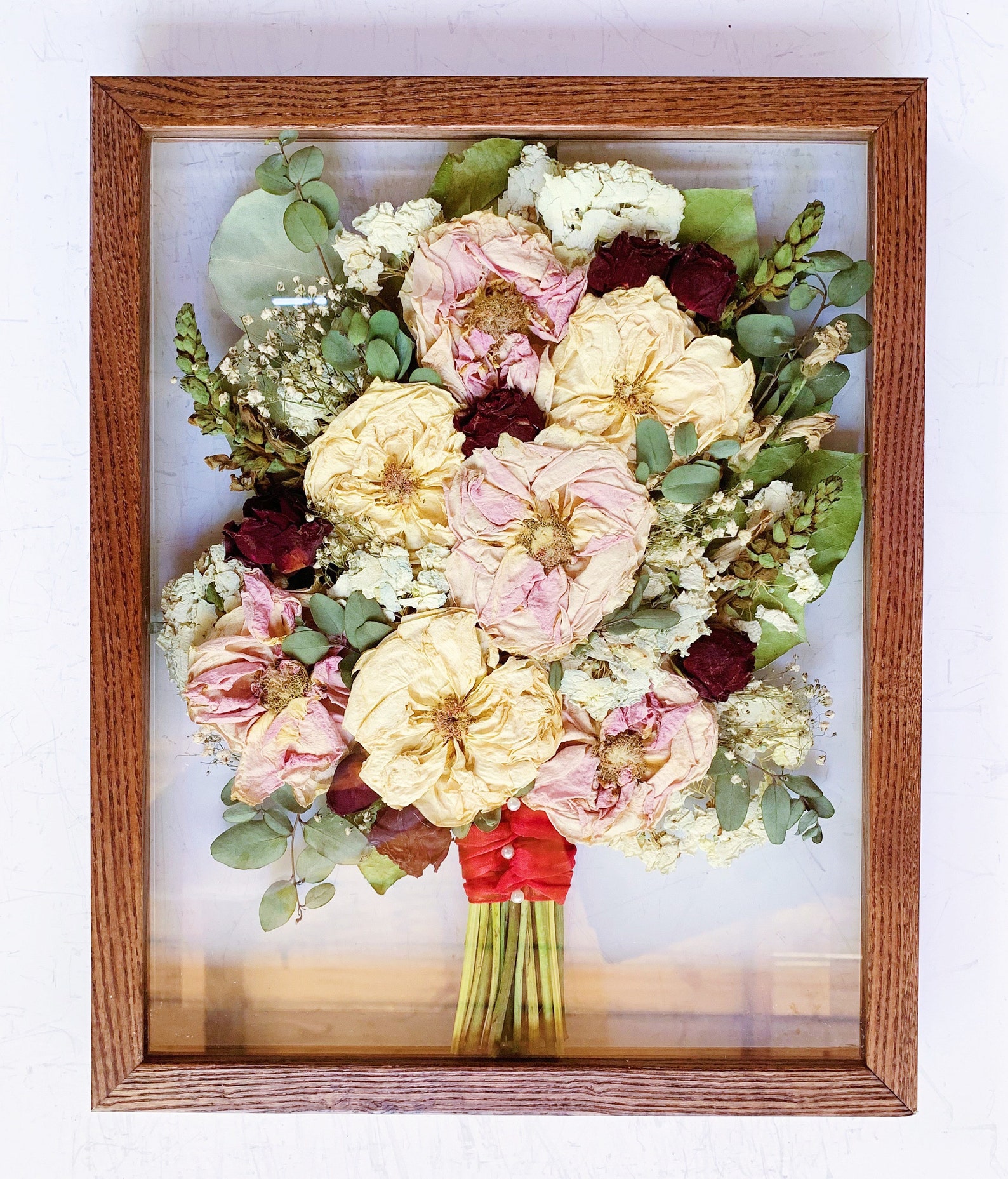 Bouquet Preservation Large Wood Flower Frame - Etsy