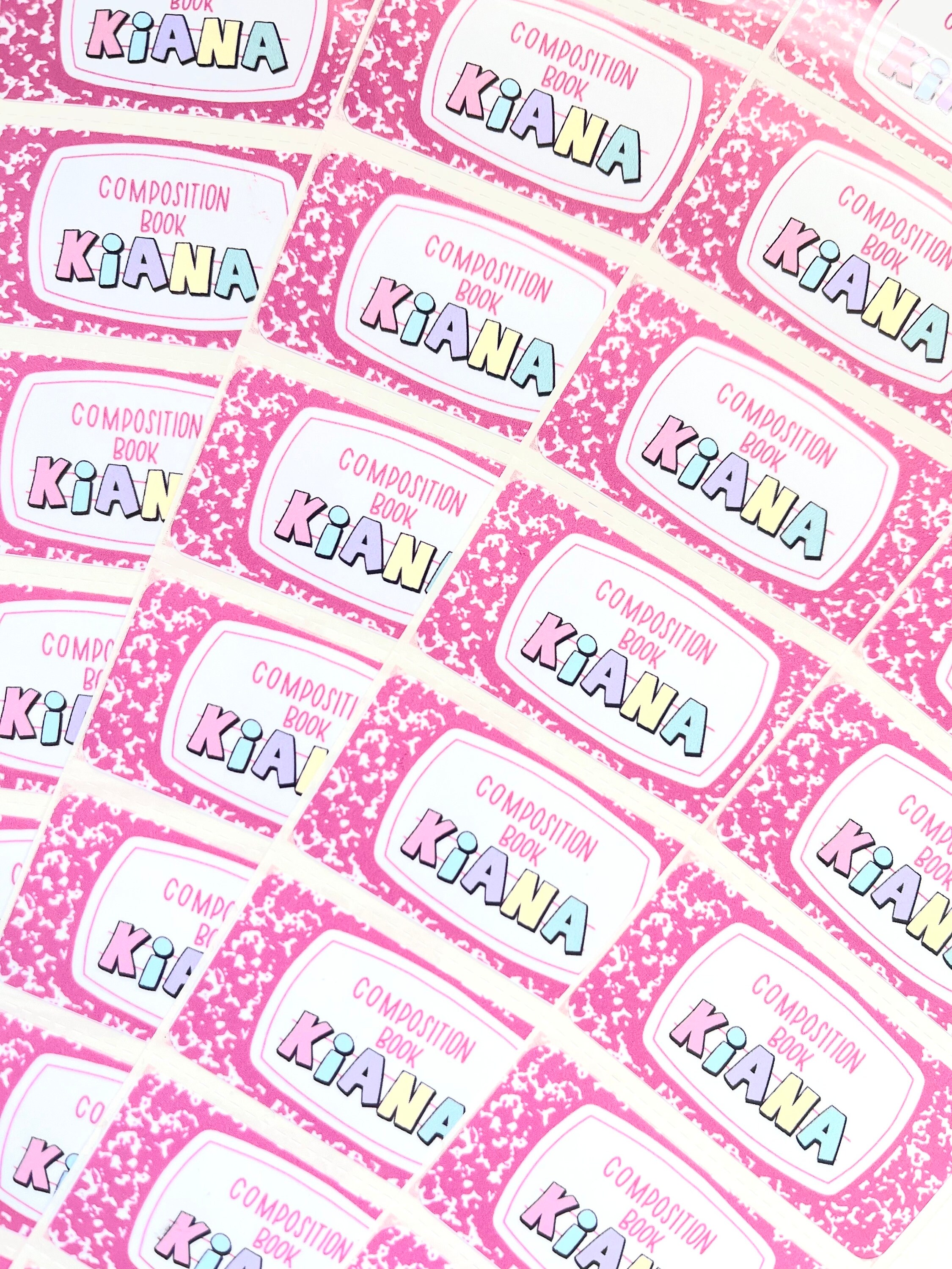 Composition Book PINK Themed School Supply Labels - 60 Labels - Etsy