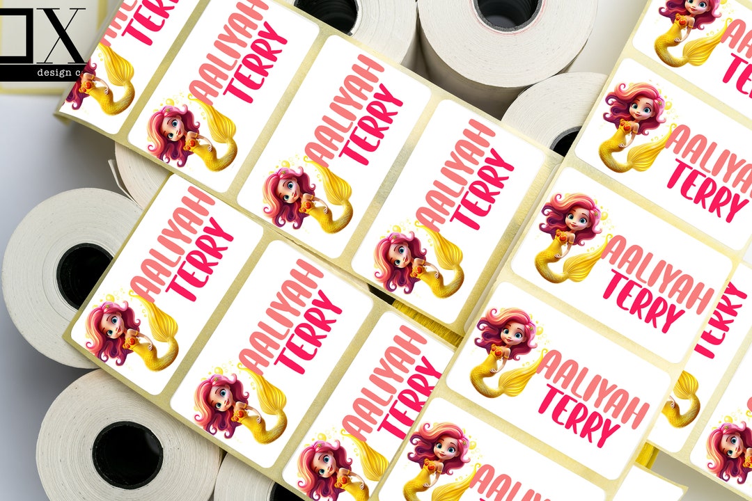 Mermaid School Supply Labels - 60 Labels - Etsy