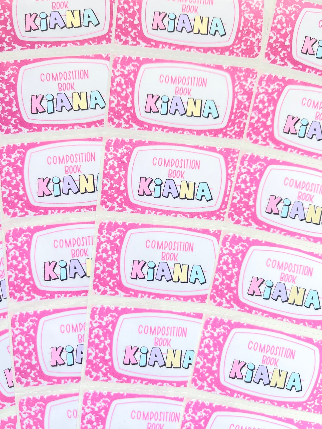 Composition Book PINK Themed School Supply Labels - 60 Labels - Etsy