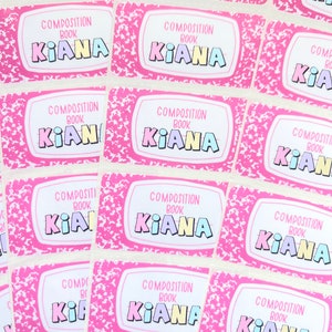 Composition Book PINK Themed School Supply Labels - 60 Labels - Etsy