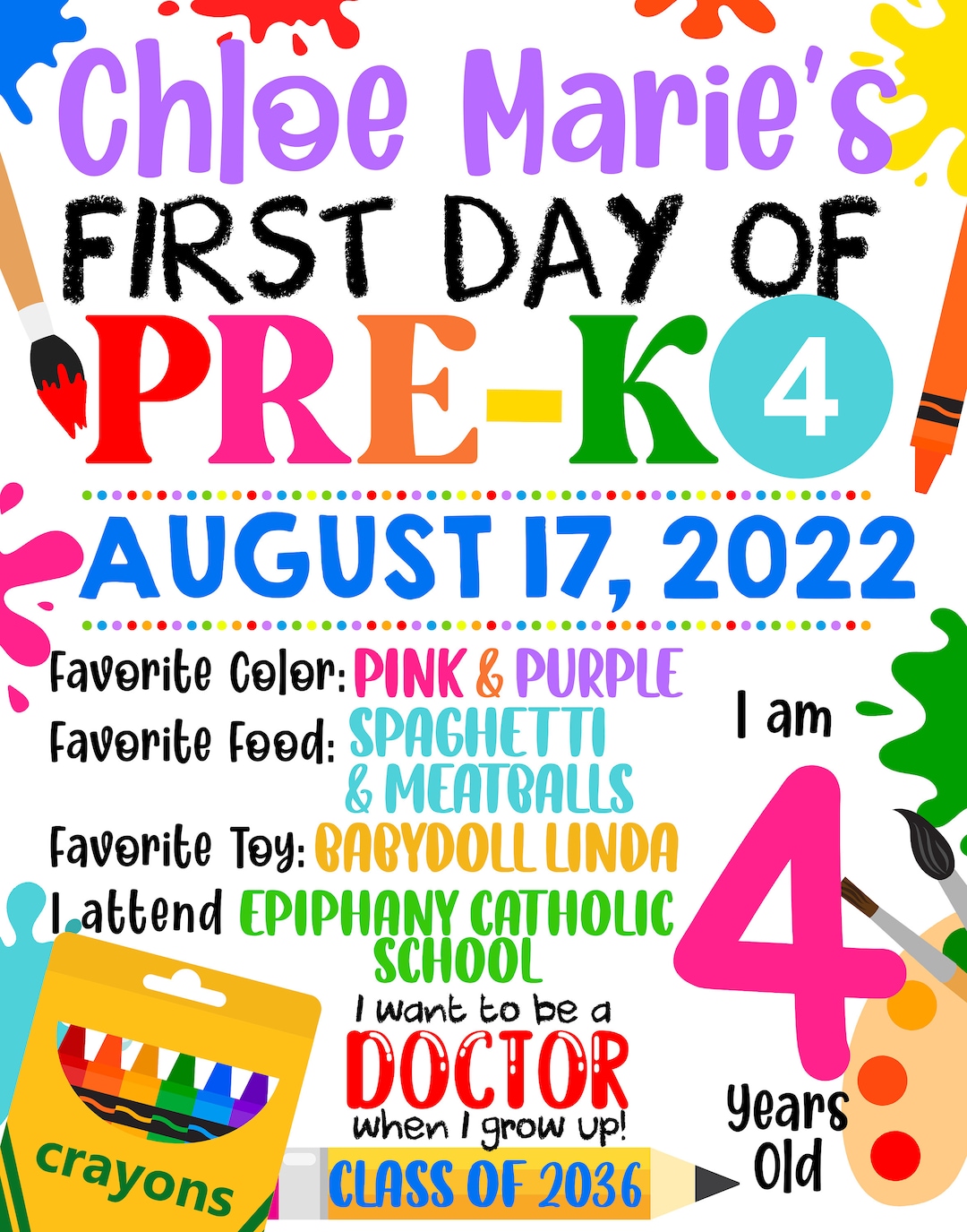 Primary Back to School / First Day of School Sign - Etsy