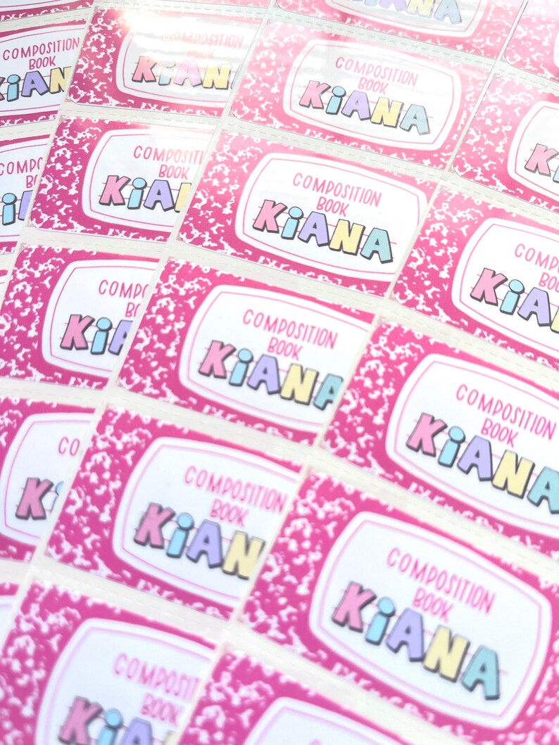 Composition Book PINK Themed School Supply Labels - 60 Labels - Etsy