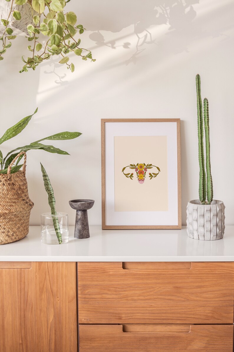 Floral Uterus Wall Art Uterus Art Print Floral Uterus - Etsy