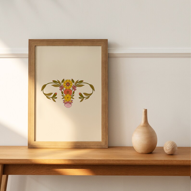 Floral Uterus Wall Art Uterus Art Print Floral Uterus - Etsy