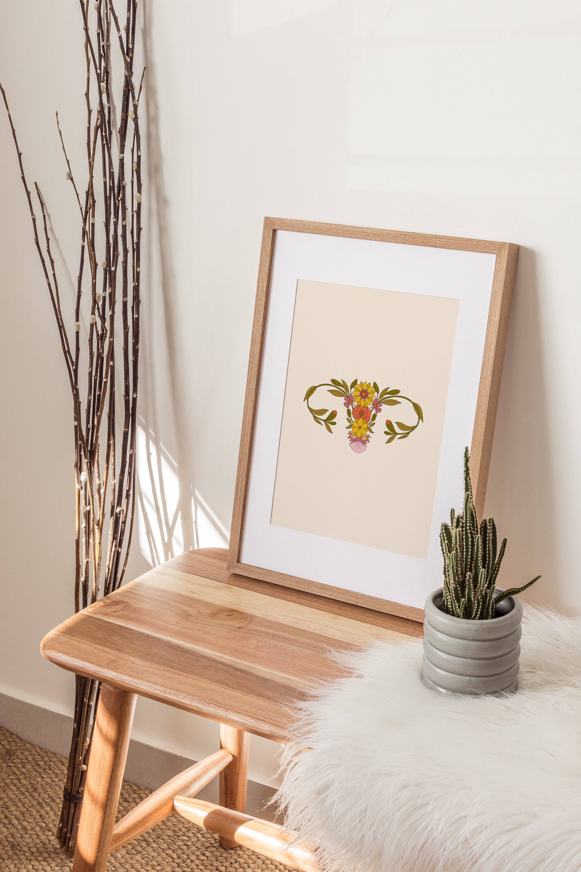 Floral Uterus Wall Art Uterus Art Print Floral Uterus - Etsy