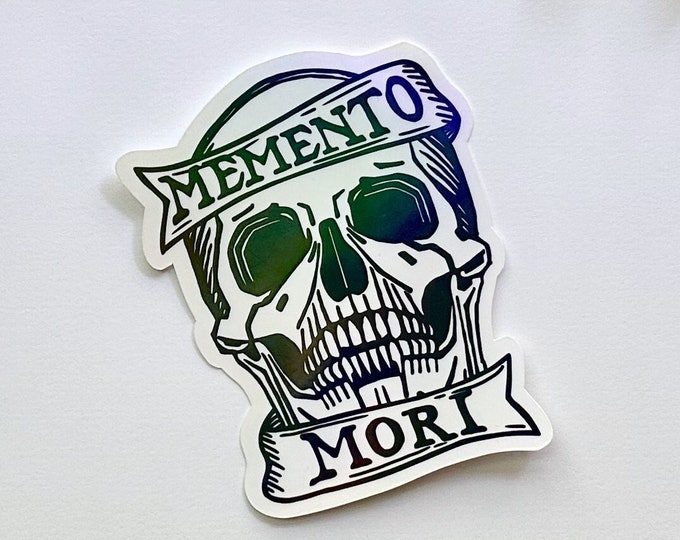 Holographic Memento Mori Sticker | Laptop Phone Water Bottle Decal ...