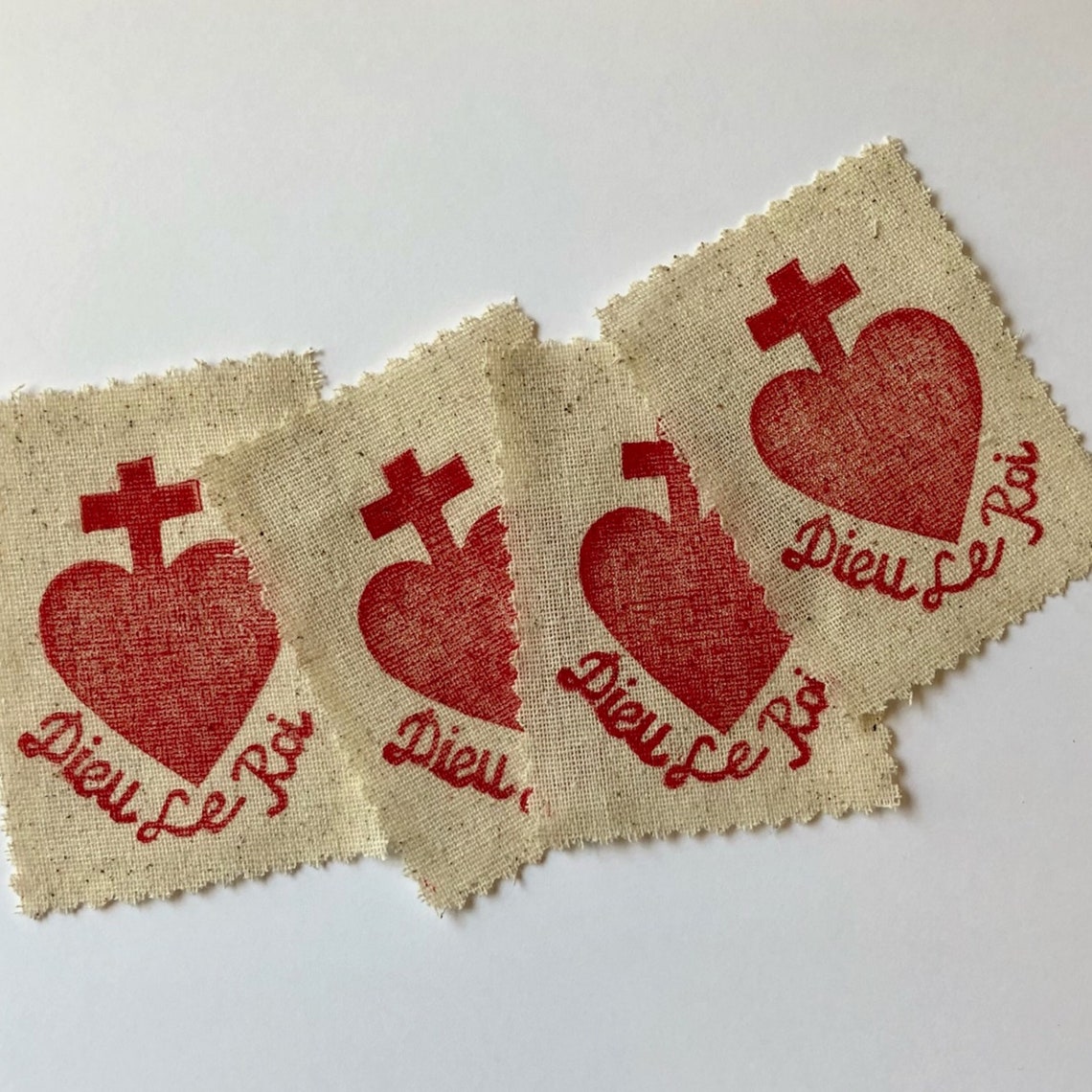 Dieu Le Roi Sacred Heart Vendée Style Badge Linocut Print - Etsy