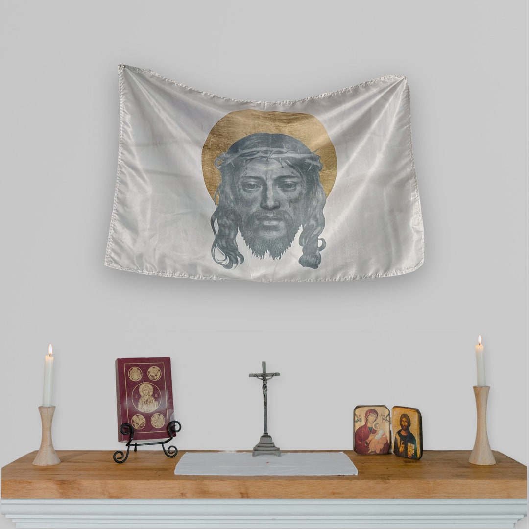 Holy Face of Jesus St. Veronica's Veil Wall Art Banner | Christian Home ...