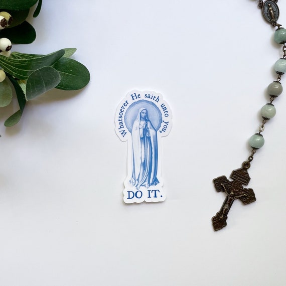 Virgin Mary Whatsoever He Saith Unto You Do It Vintage Style - Etsy