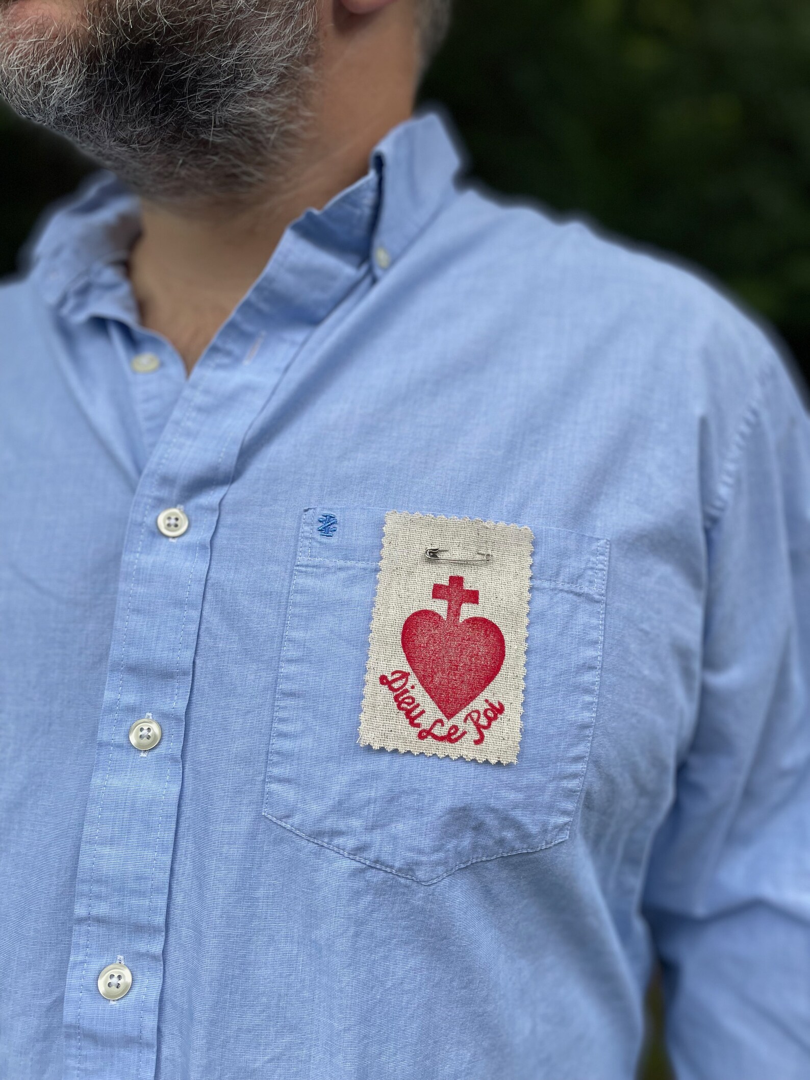 Dieu Le Roi Sacred Heart Vendée Style Badge Linocut Print - Etsy Sweden