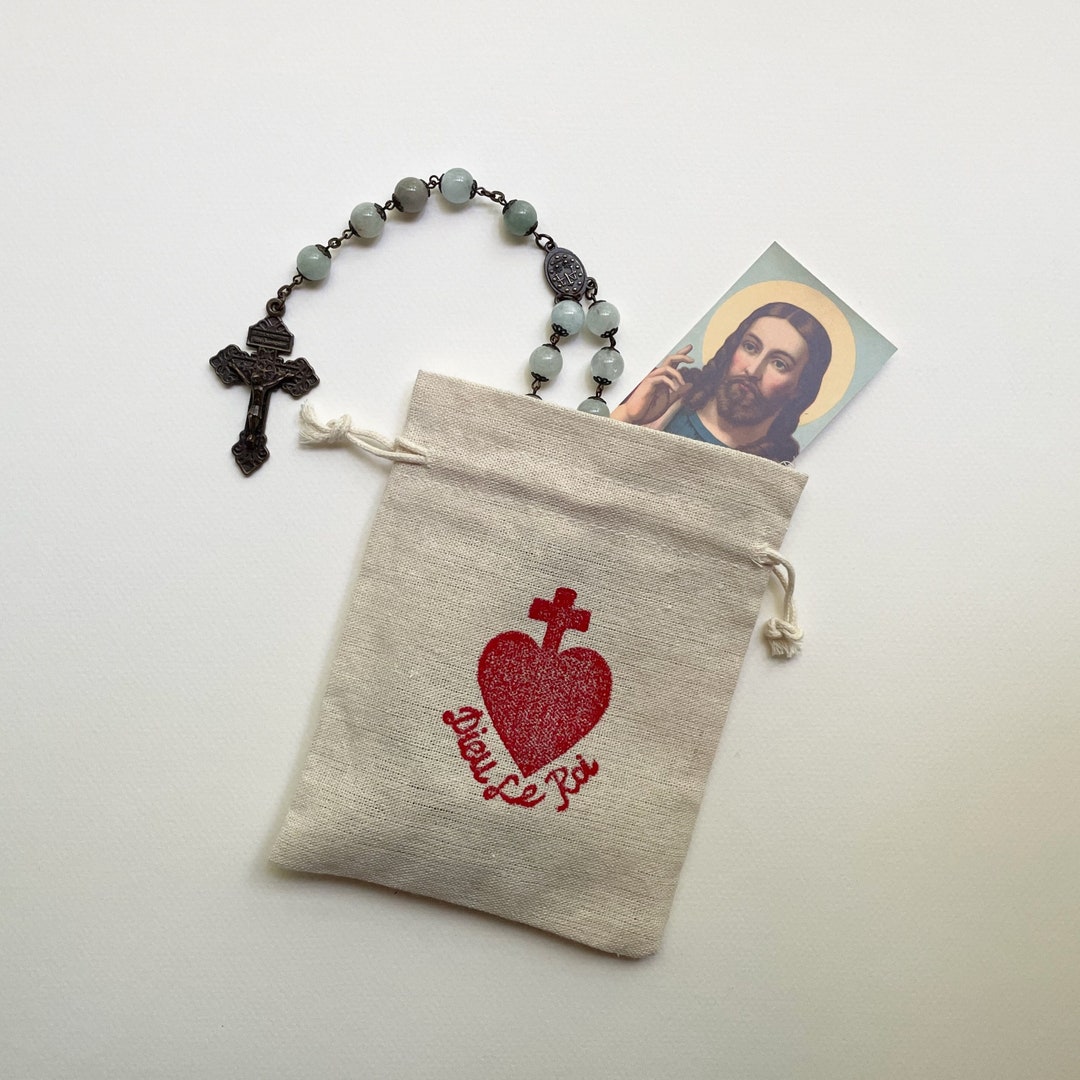 LARGE Dieu Le Roi Sacred Heart Vendée-inspired Hand-printed - Etsy