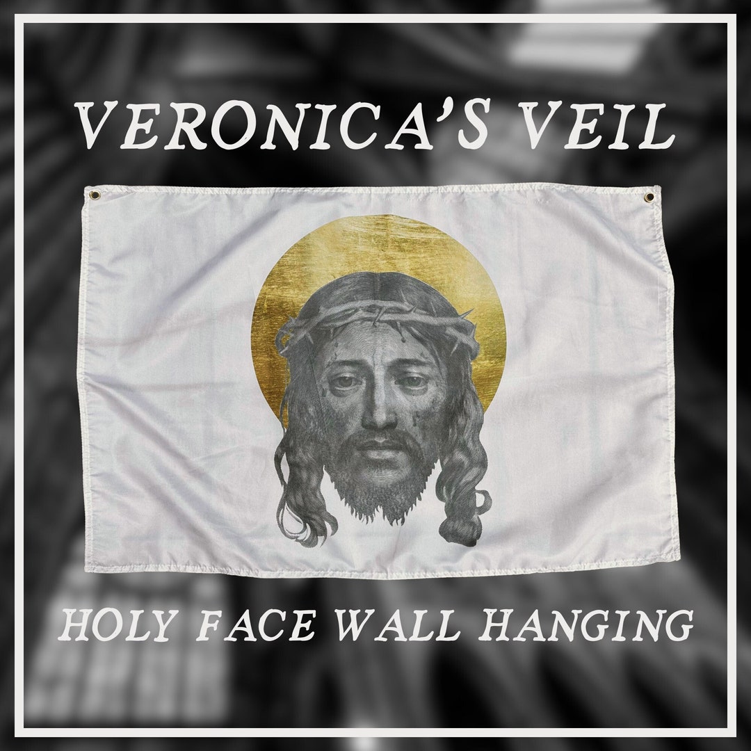 Holy Face of Jesus St. Veronica's Veil Wall Art Banner Christian Home ...