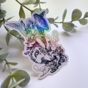 Holographic St. Michael the Archangel Sticker | Water Bottle Laptop ...