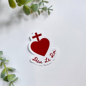 Dieu Le Roi Sacred Heart Vendee-inspired Sticker | Laptop Water Bottle ...