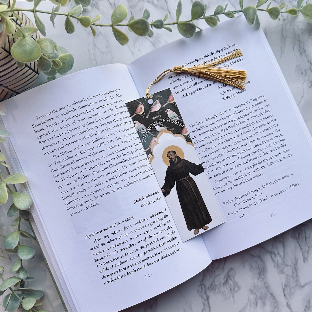 Saint Francis of Assisi Fine Art Bookmark | Christian, Catholic Gift ...