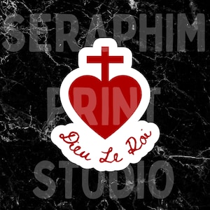 Dieu Le Roi Sacred Heart Vendee-inspired Sticker | Laptop Water Bottle ...